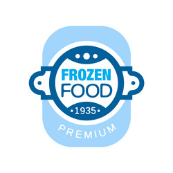Frozen product premium food label for freezing Vector Image