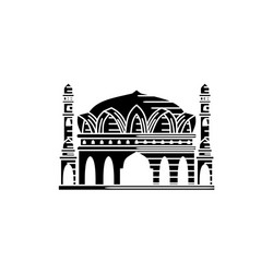 Islamic template stencil pattern grey mosque Vector Image