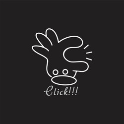 Abstract click hand idea symbol decor Royalty Free Vector