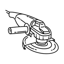 Angle grinder icon doodle hand drawn or outline Vector Image