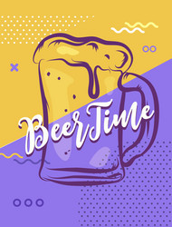 Caption its beer time Royalty Free Vector Image