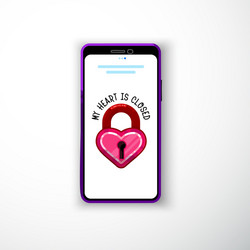My heart is closed heart lock Royalty Free Vector Image