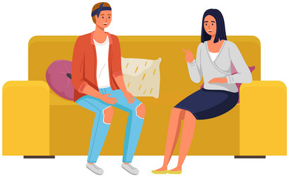 Two colleagues discussing Royalty Free Vector Image