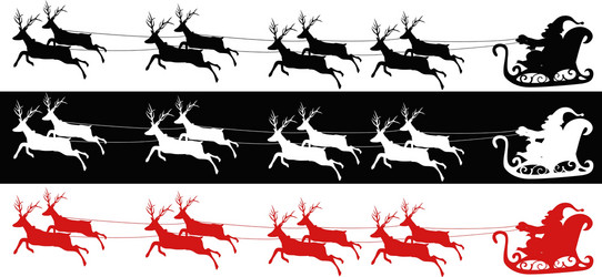 Santa claus in sleigh with reindeer christmas Vector Image