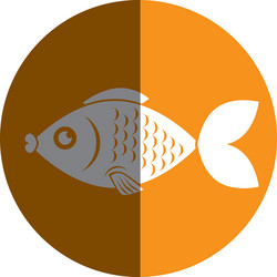 Sea fish emblem icon Royalty Free Vector Image