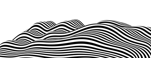 Abstract 3d lines background black and white Vector Image