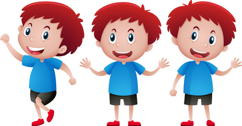 Three boy singing together Royalty Free Vector Image