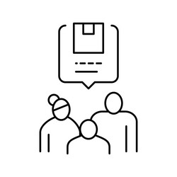 Purchase order report line icon Royalty Free Vector Image