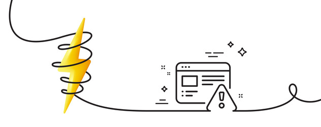 Internet warning line icon attention triangle Vector Image