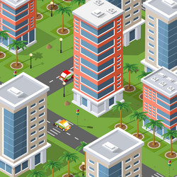 Isometric 3d city urban area Royalty Free Vector Image