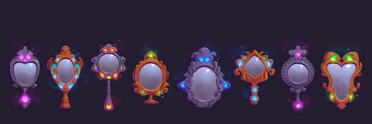 Magic spooky princess vintage frame mirror cartoon