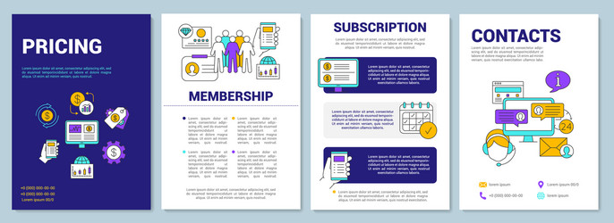 Membership brochure template layout Royalty Free Vector