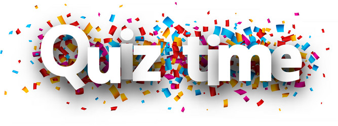 Quiz time card with colorful confetti Royalty Free Vector