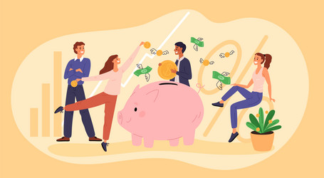 Cartoon people plan budget analysis Royalty Free Vector