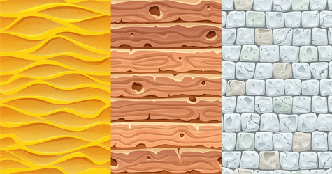 Collection of cartoon seamless textures Royalty Free Vector