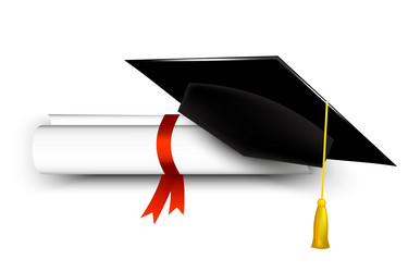 Graduation cap element for degree ceremony Vector Image