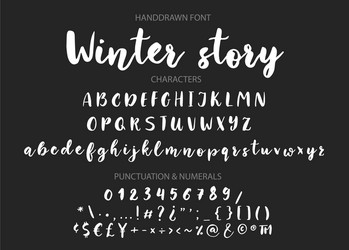 Handwritten brush font hand drawn style Royalty Free Vector