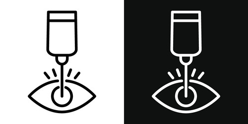 Lasik laser eye surgery icon set ophthalmology Vector Image