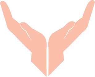 Love care icon two hands with red heart Royalty Free Vector