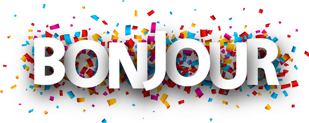 Banner with bonjour sign hello in french Vector Image