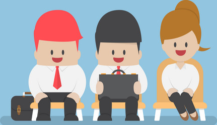 Bosses at business meeting sitting round table Vector Image