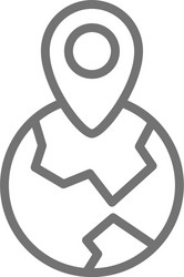 Globe with checkpoint mark navigation on map Vector Image