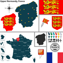 Normandy map Royalty Free Vector Image - VectorStock