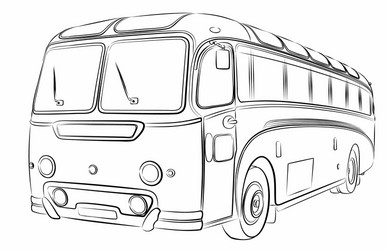 Hand drawn sketch retro london bus england urban Vector Image