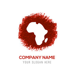 Geography map icon - red watercolor circle splash Vector Image