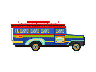 Jeepney Side View Vector