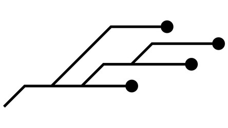 Printed circuit board pcb tracks isolated Vector Image
