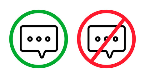 Conversation permission and prohibition Royalty Free Vector