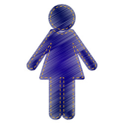 Woman sign colorful applique icons Royalty Free Vector Image