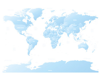 World detailed political map with lables Vector Image