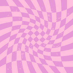 Trippy checkerboard pattern retro checkered art Vector Image