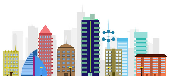 Multi Colored City Skyline Vector Images (21)