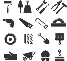 Repair and construction tools icons set Royalty Free Vector