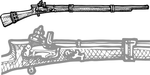 Musket style rifle silhouette Royalty Free Vector Image