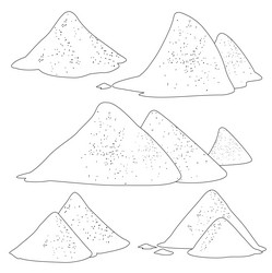Pile of sand black set icon Royalty Free Vector Image