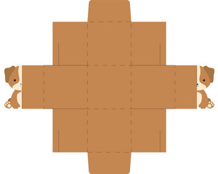 Simple packaging favor box dog design for sweets Vector Image