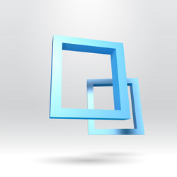 Two blue rectangular 3d frames Royalty Free Vector Image