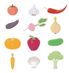 Set with cute vegetables Royalty Free Vector Image
