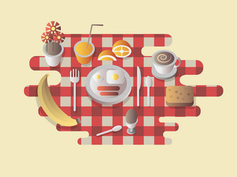Breakfast design flat Royalty Free Vector Image