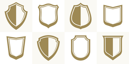 Classic shields shapes set with different Vector Image