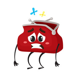 Cute and funny purse wallet character emoticons Vector Image