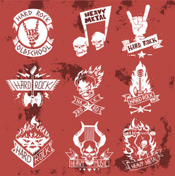 Rock and roll emblems Royalty Free Vector Image
