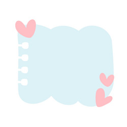 Blue note paper post with hearts love romantic Vector Image