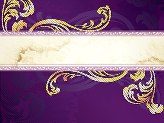 Gold and purple banner Royalty Free Vector Image