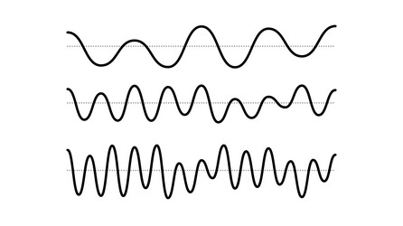Sinusoid fading signal black curve sound wave Vector Image