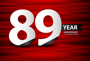 89 year anniversary celebration logo red Vector Image